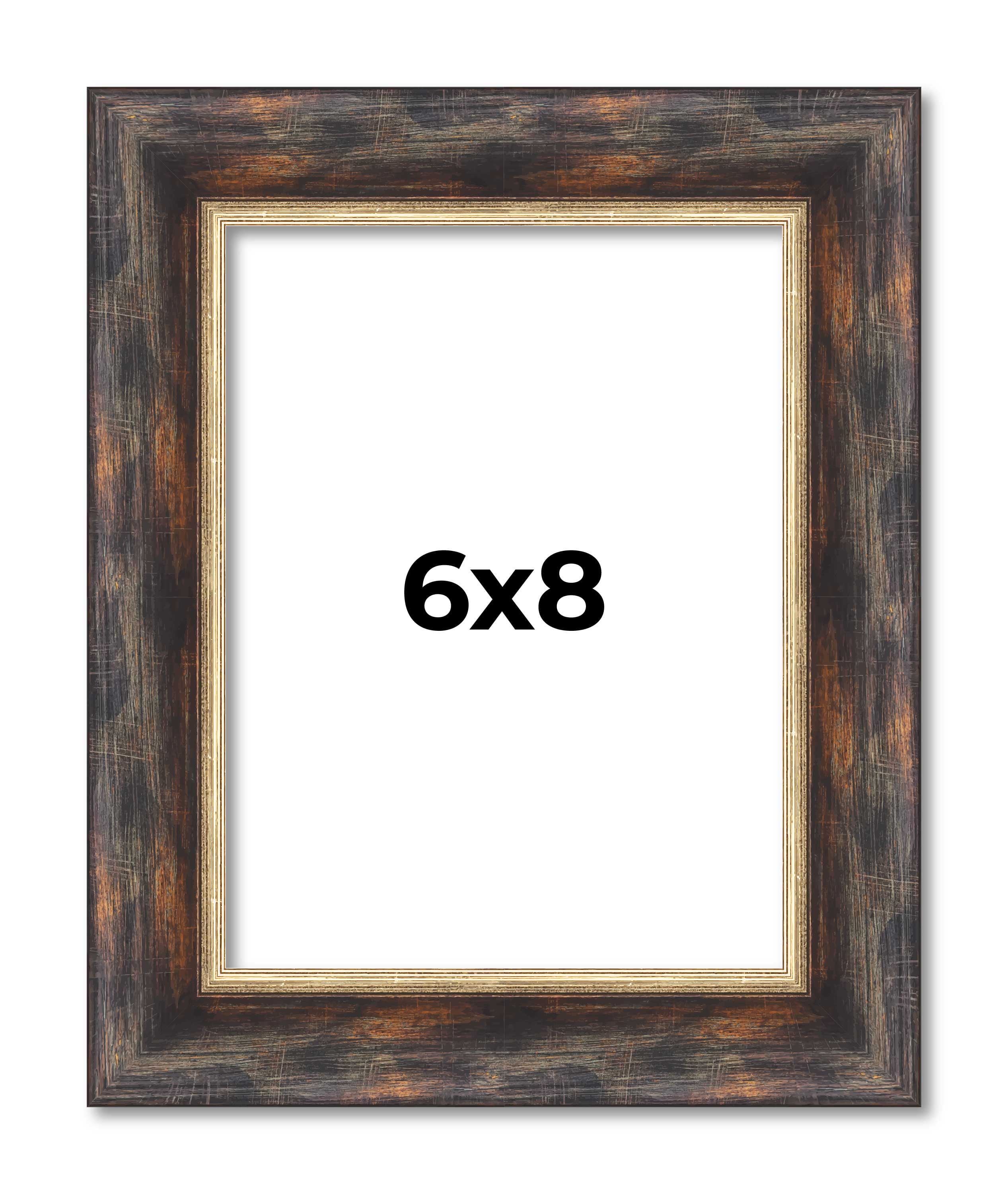 6x8 Frame Gold Real Wood Picture Frame Width 1.5 inches | Interior ...