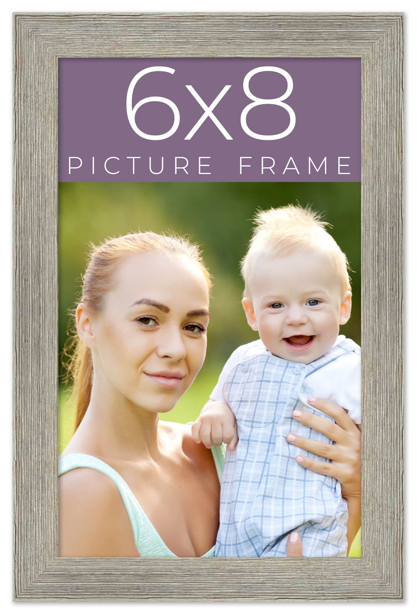 6x8 Frame Grey Real Wood Picture Frame Width 1.5 Inches | Interior ...