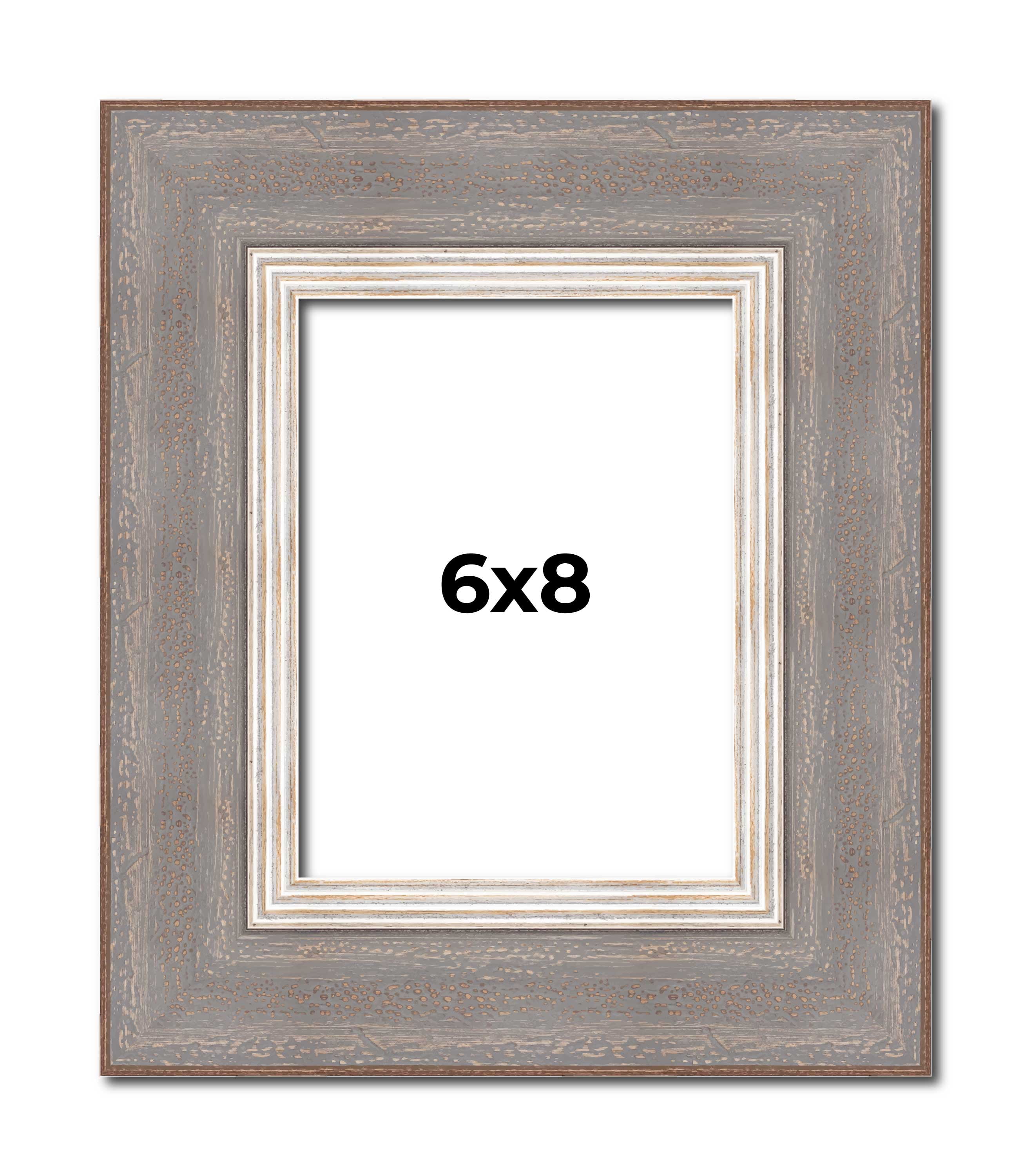 6x8 Frame Grey Real Wood Picture Frame Width 2.75 Inches | Interior ...