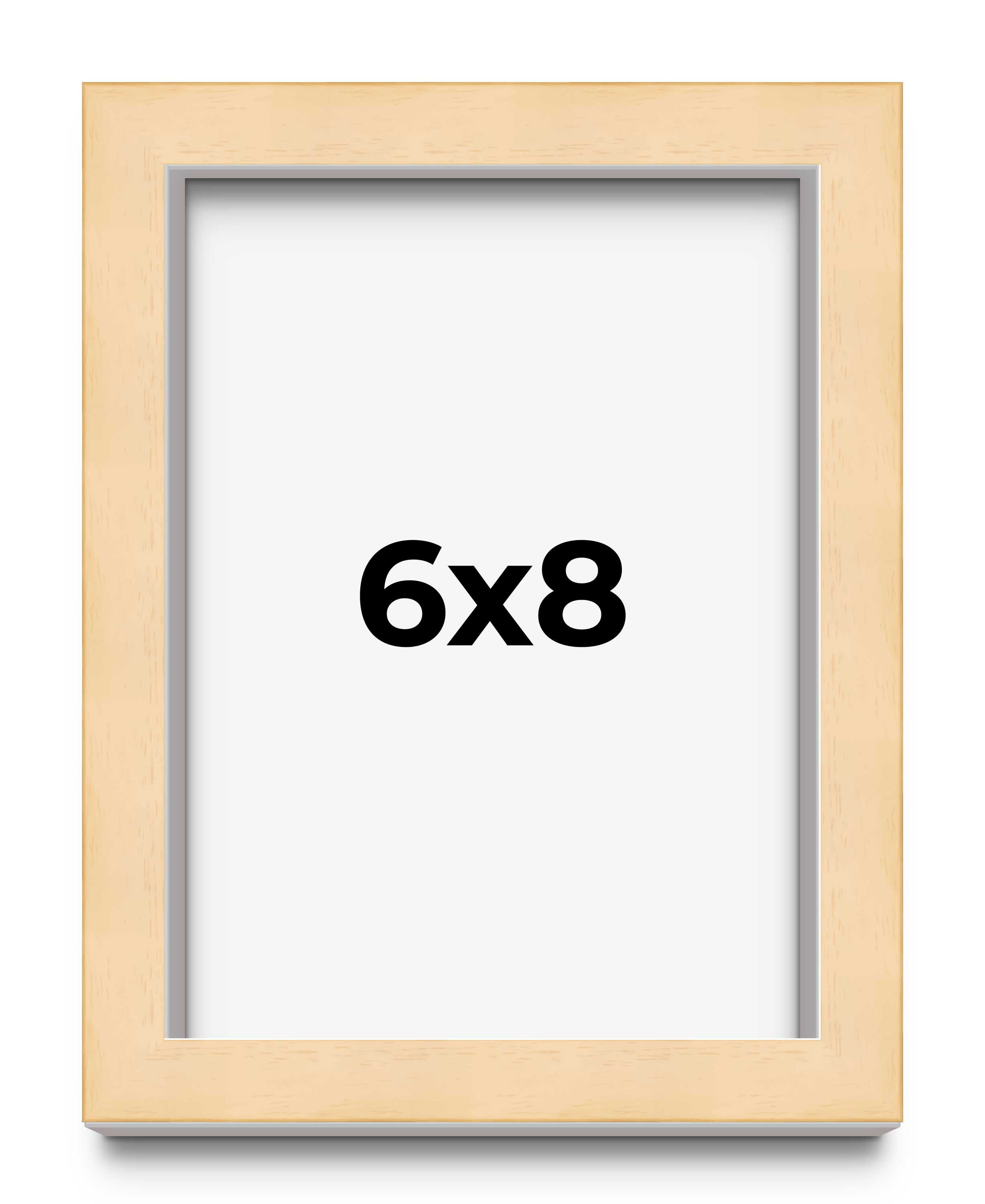 6x8 Frame Natural Wood Picture Frame | 0.75 Inch Moulding Width | with ...