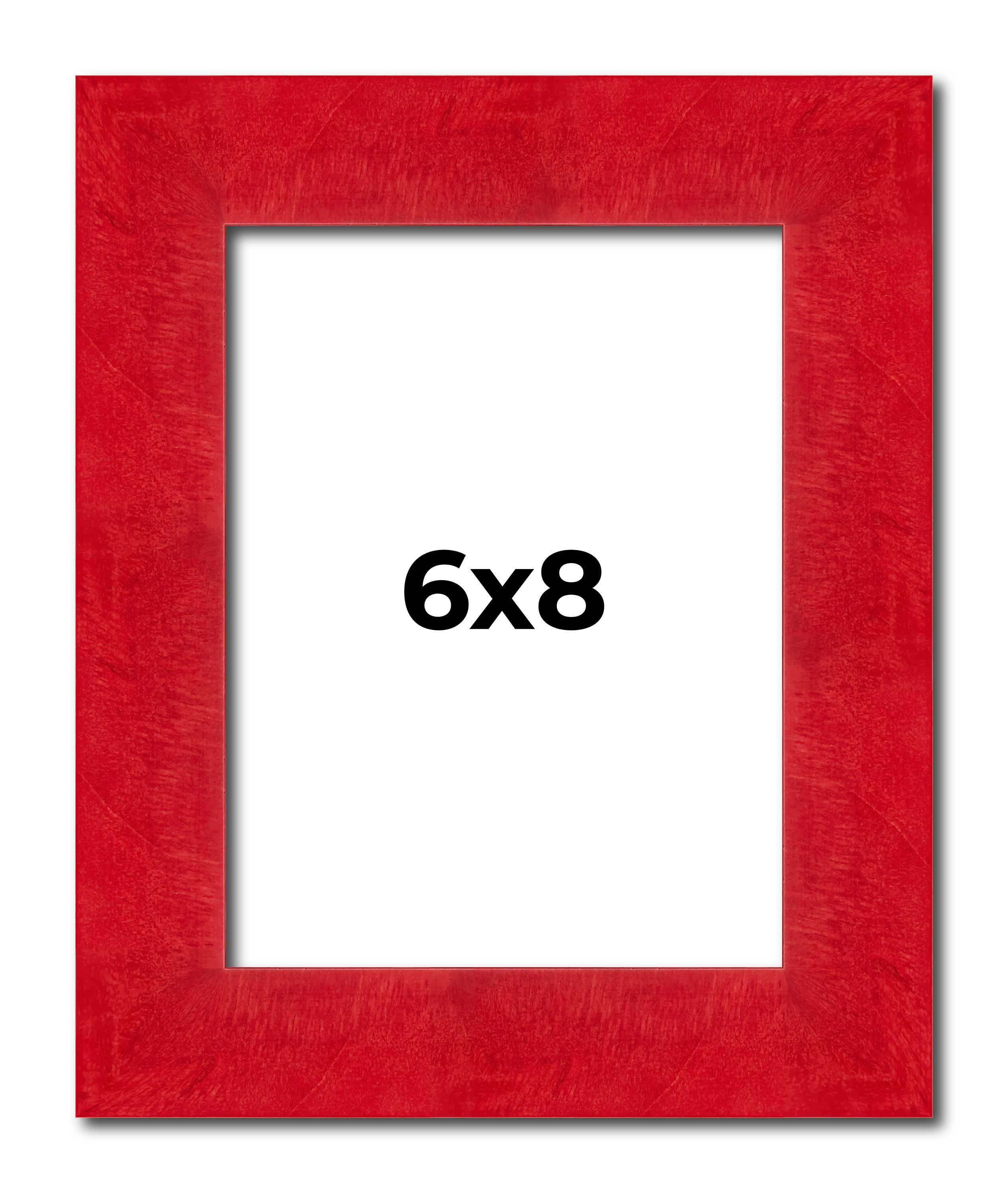 6x8 Frame Red Burl Solid Wood Picture Frame Width 1.75 Inches ...