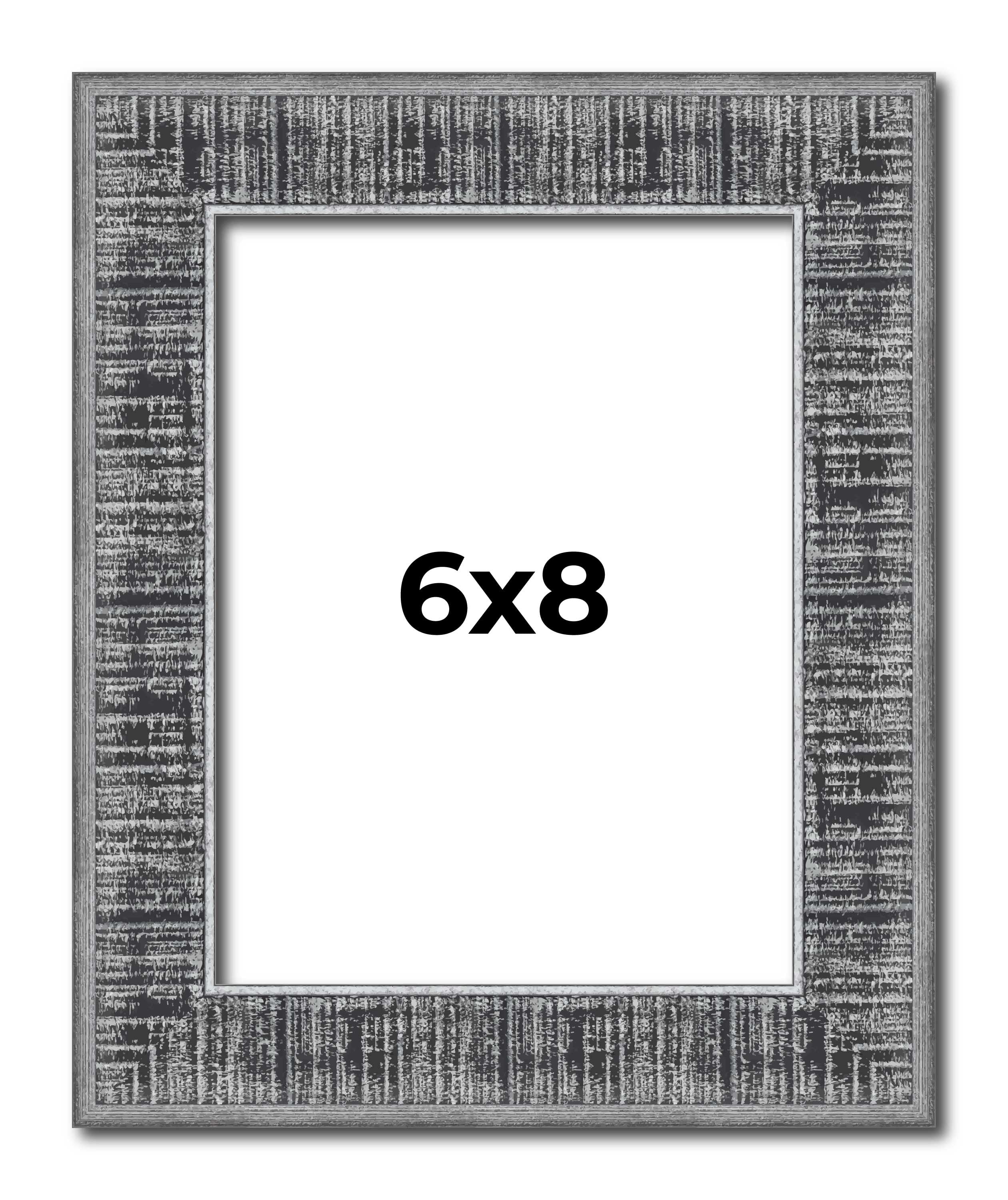 6x8 Frame Silver Black Rustic Sonoma Solid Wood Picture Frame | 1.5 ...