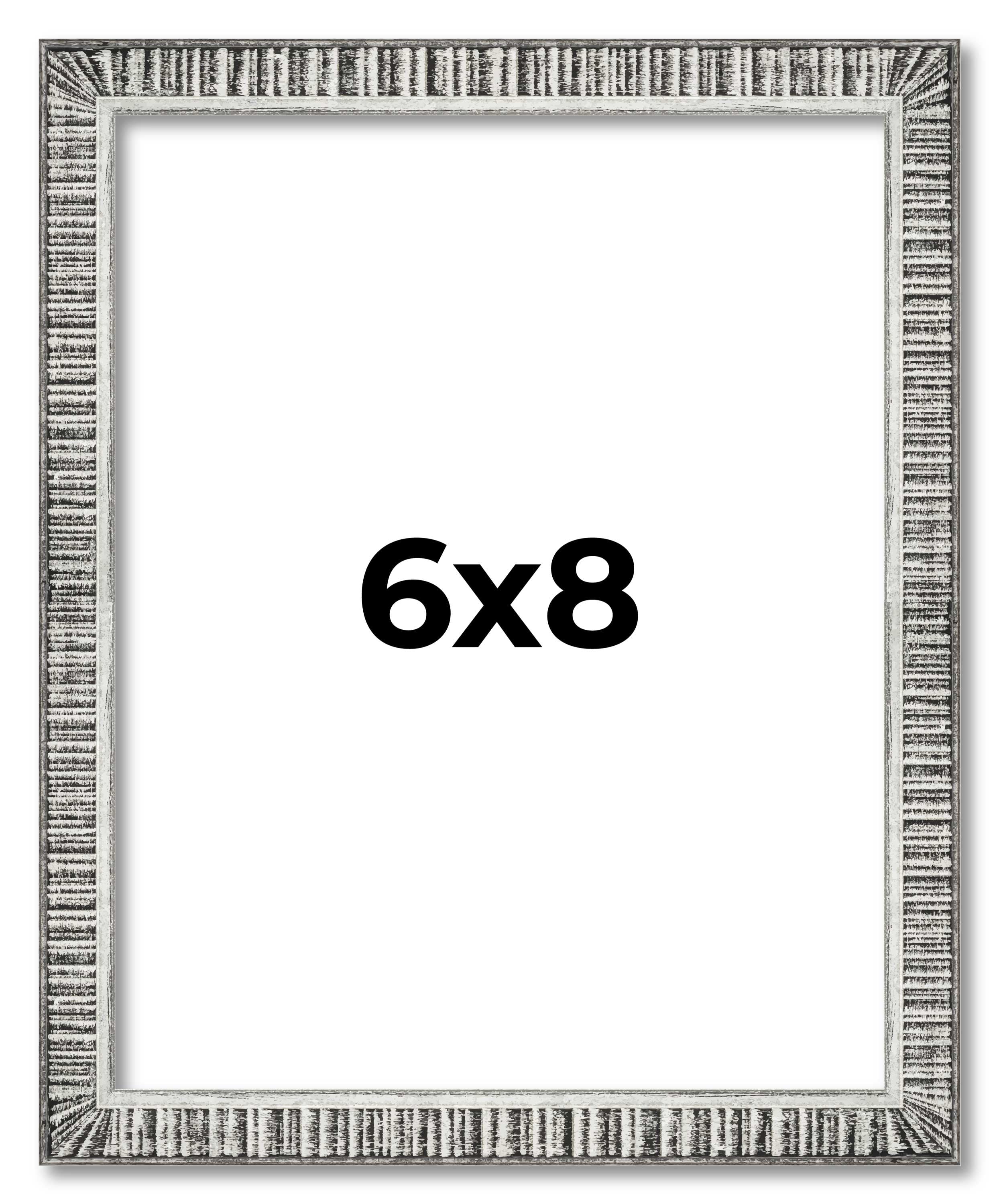 6x8 Frame Silver Picture Frame - Complete Modern Photo Frame Includes ...