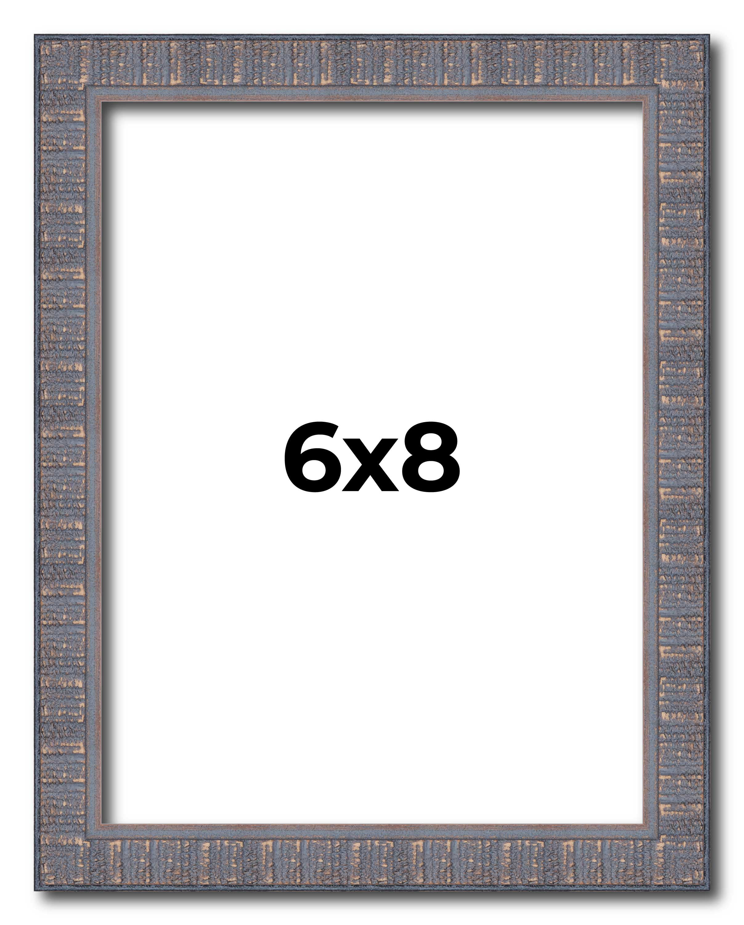 6x8 Frame Slate Blue Distressed Rustic Solid Wood Picture Frame | 0.75 ...
