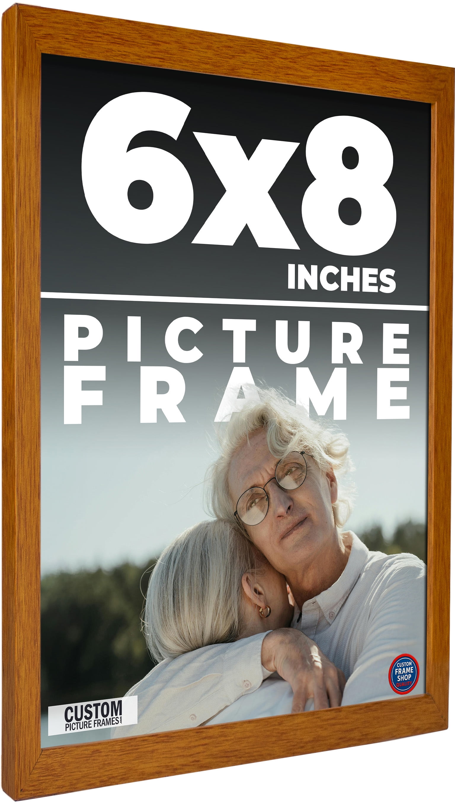 6x8 Honey Brown Real Wood Picture Frame Width 0.75 inches | Interior ...