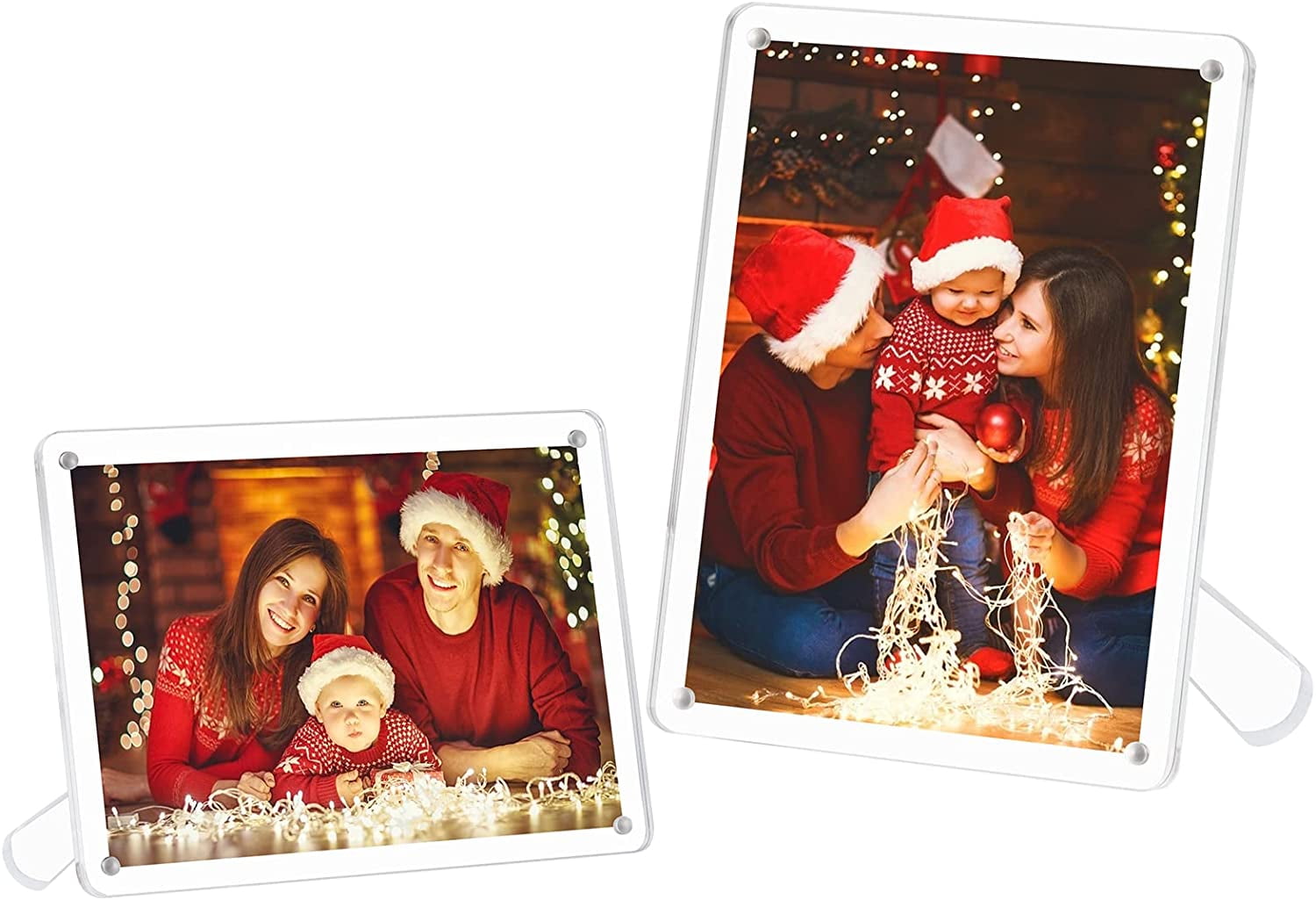 6x8 Inches Acrylic Picture Frame, Double Sided Clear Frameless Photo ...
