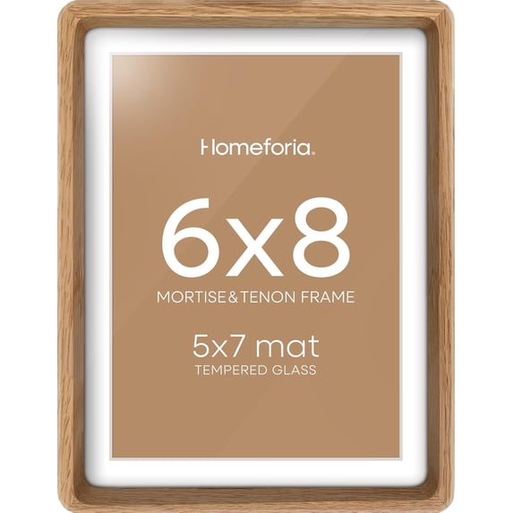 6x8 Light Wood Frame, Mortise & Tenon Natural Oak 6 x 8 Picture Frames ...
