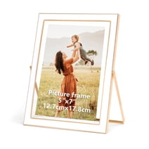 Brass Trimmed Fluted Glass Tabletop Picture Frame Fits up to a 5"x7 ...