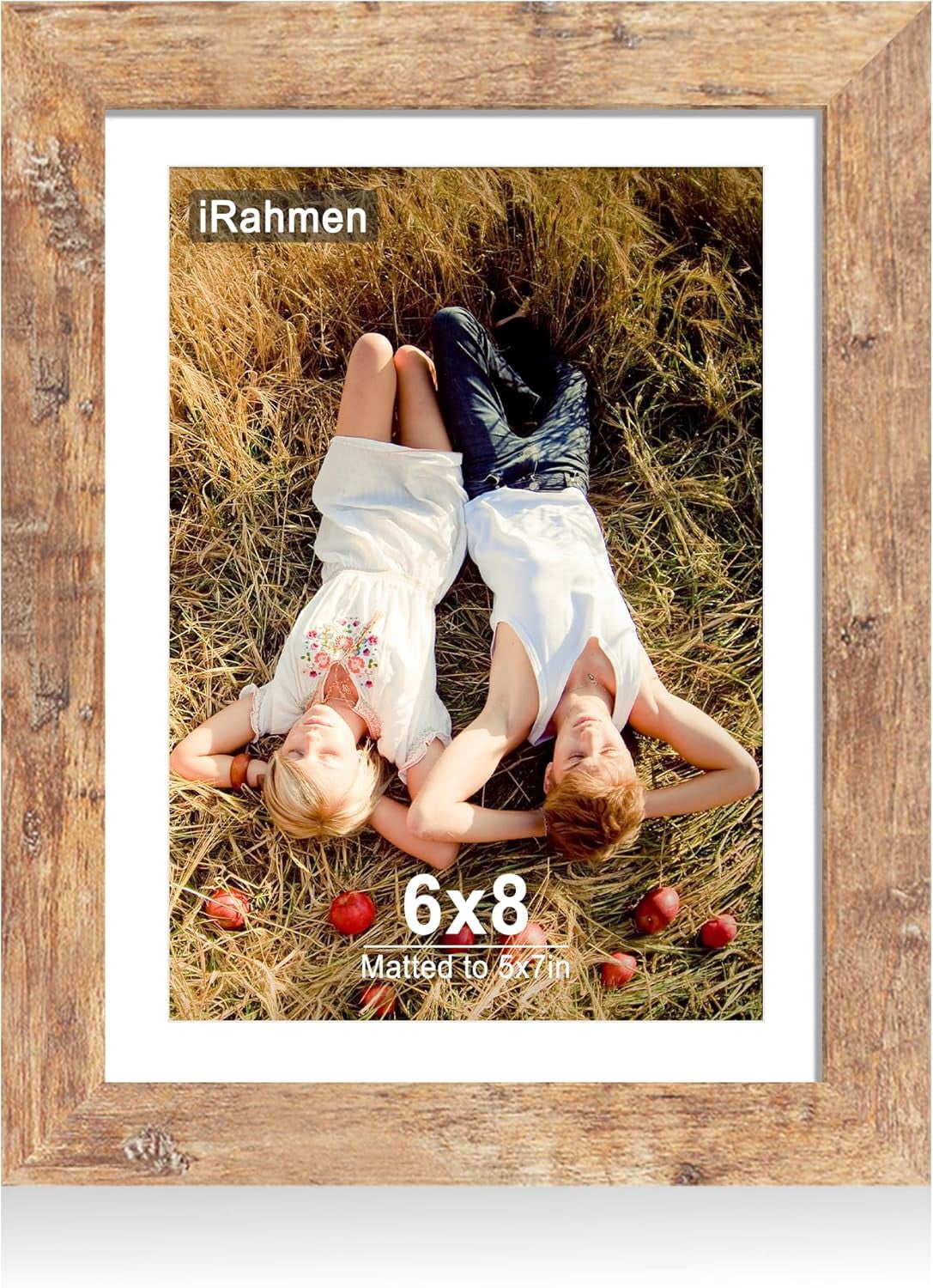 6x8 Picture Frame with HD Tempered Glass, Display Pictures 5x7 with Mat ...