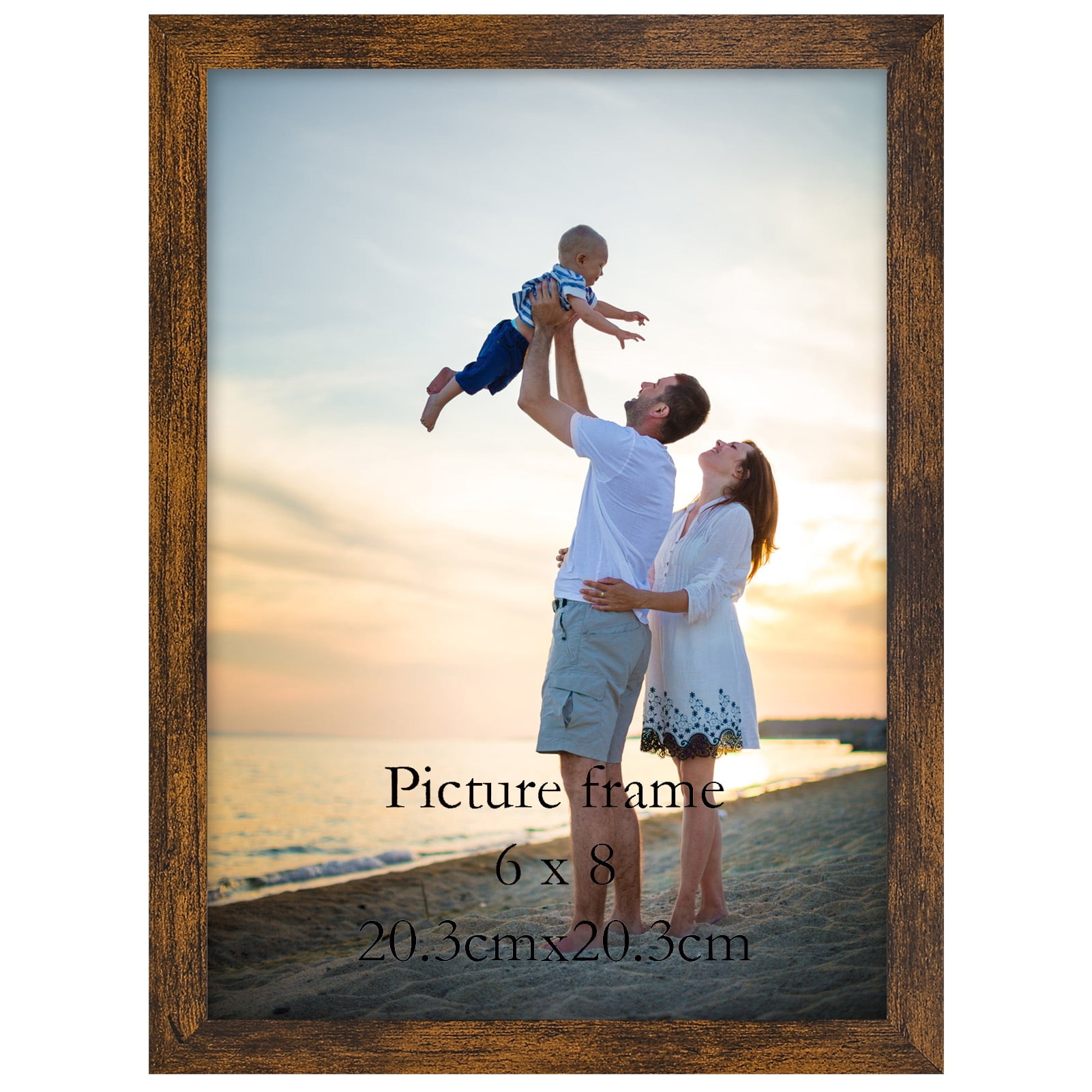 6x8 Picture Frames 1 Pack,Rustic Brown 6 by 8 Photo Frame for Wall and ...