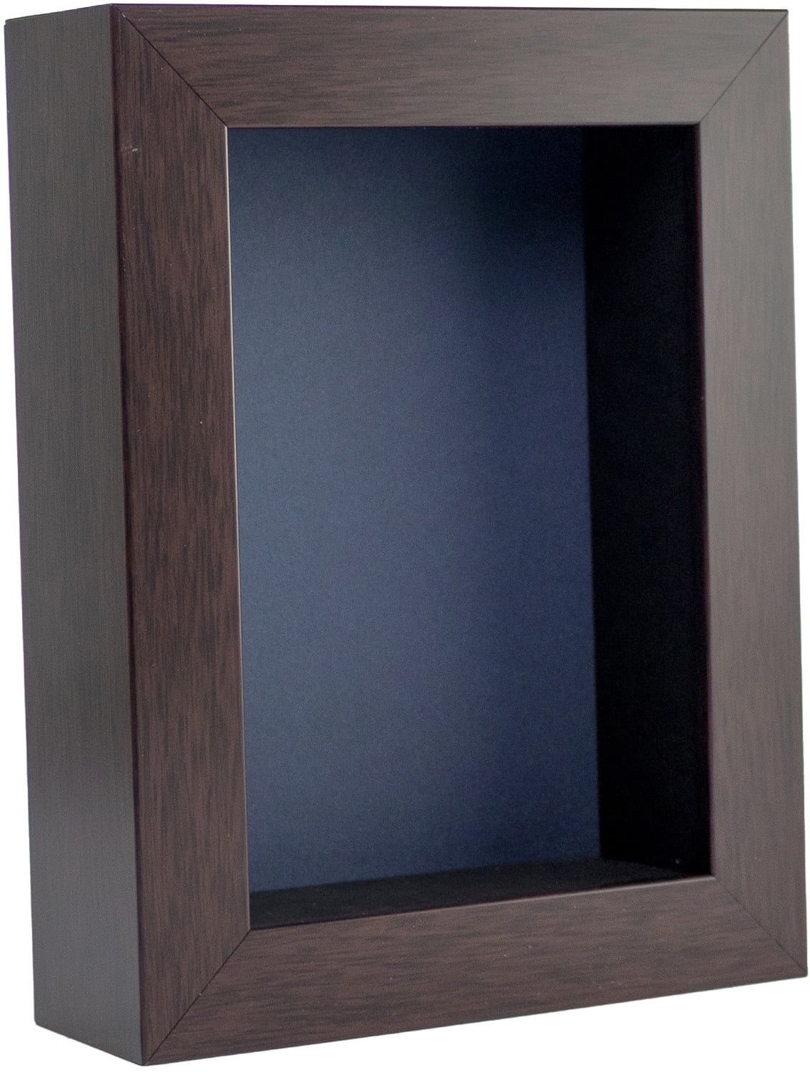 6x8 Shadow Box Frame In Brown With A 1 3/4" Usable Depth Includes Navy ...
