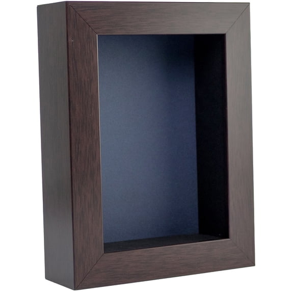6x8 Shadow Box Frame In Brown With A 1 3/4" Usable Depth Includes Navy ...