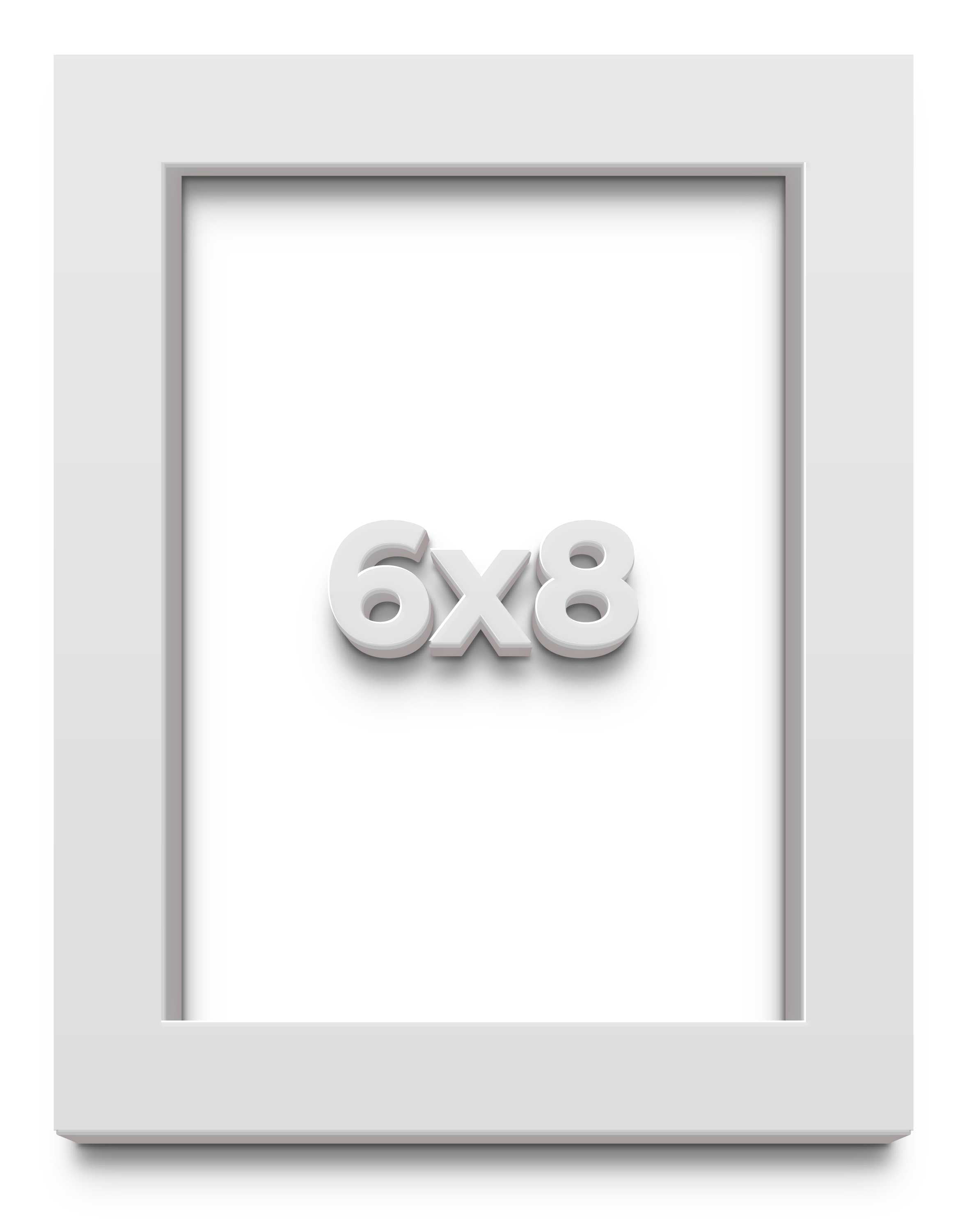6x8 Shadow Box High Gloss White Display Frame | 1.625 Inches Deep | 1 ...