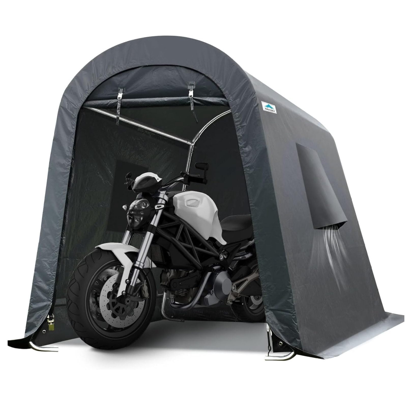 6x8 ft Shelter Storage Shed Steel Metal Round Roof Portable Garage ...
