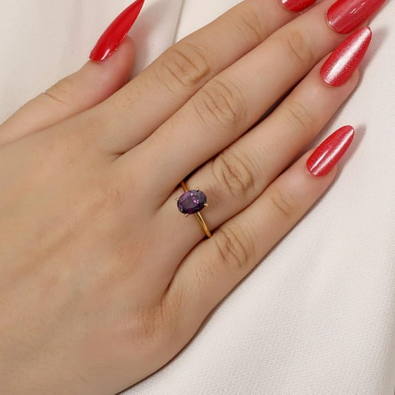 6x8 mm Oval Amethyst Silver Ring, anniversary ring, ring for love, Gift ...