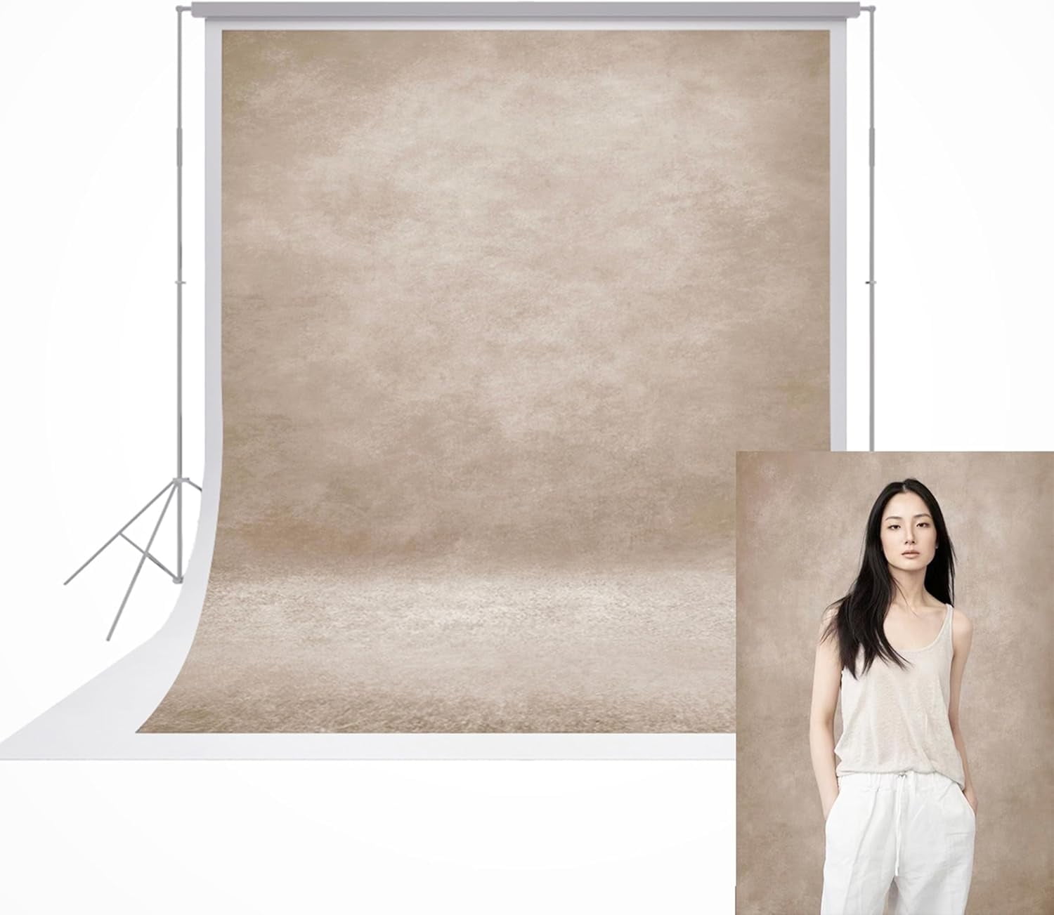 6x8ft Professional Beige Portrait Backdrop Khaki Abstract Textured ...
