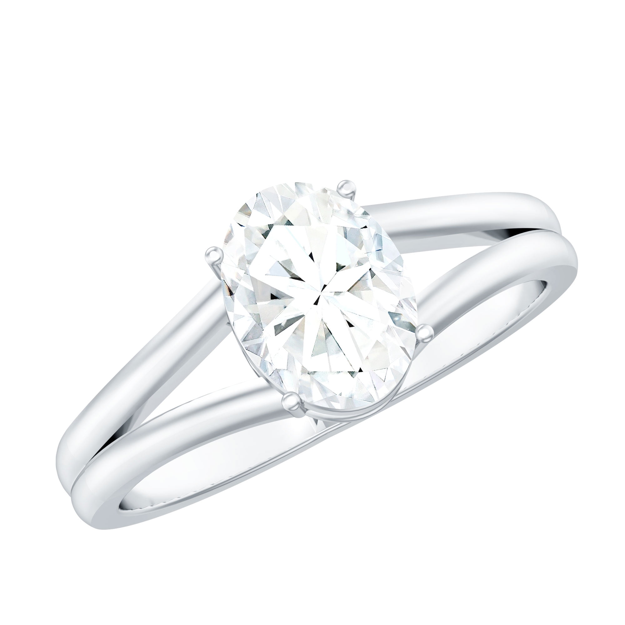 Rosec Jewels 6x8mm Lab Grown Diamond Split Shank Engagement Ring, EF-VS ...