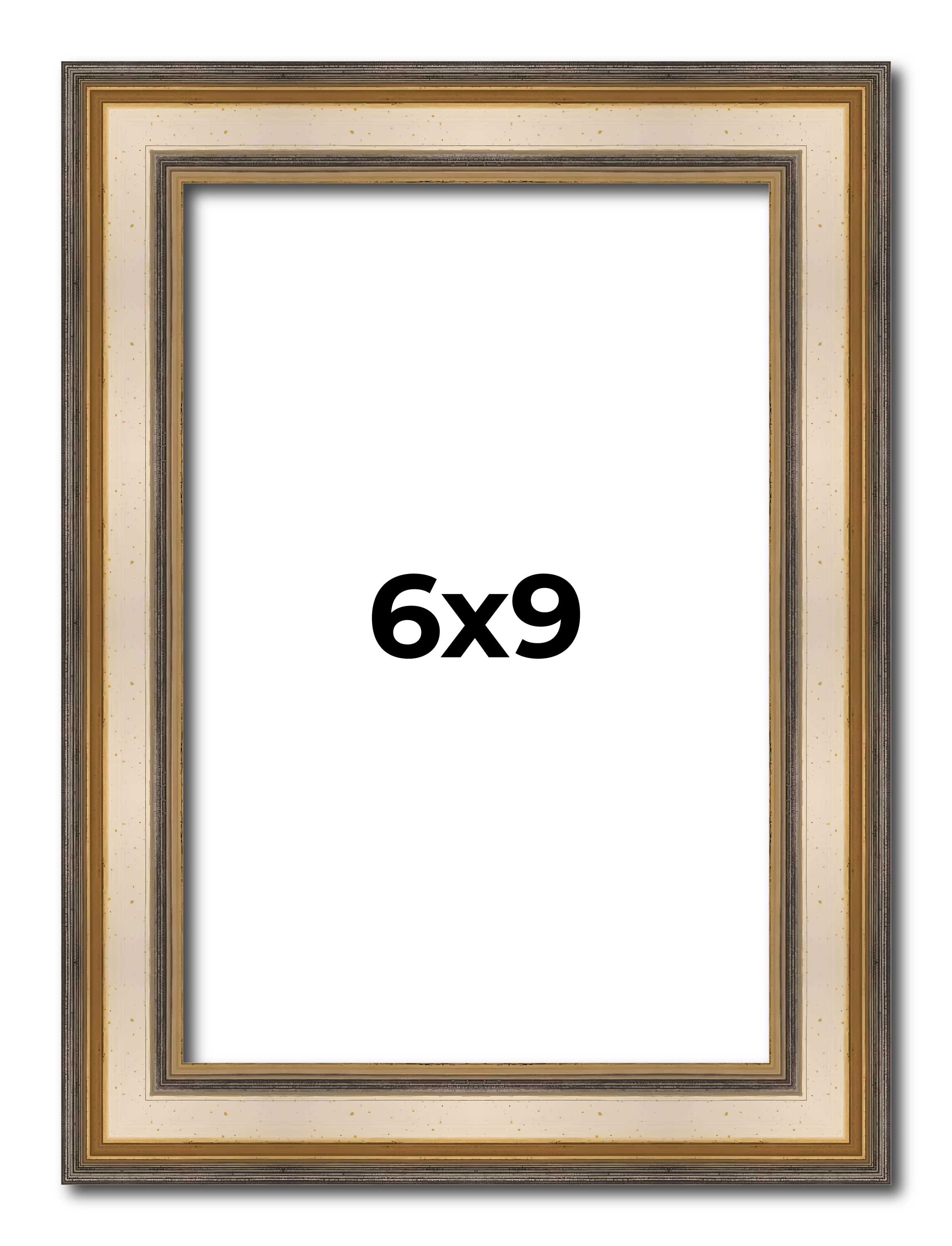 6x9 1.75" 'Prima" Silver Contemporary Wood Frame - Great for Posters ...