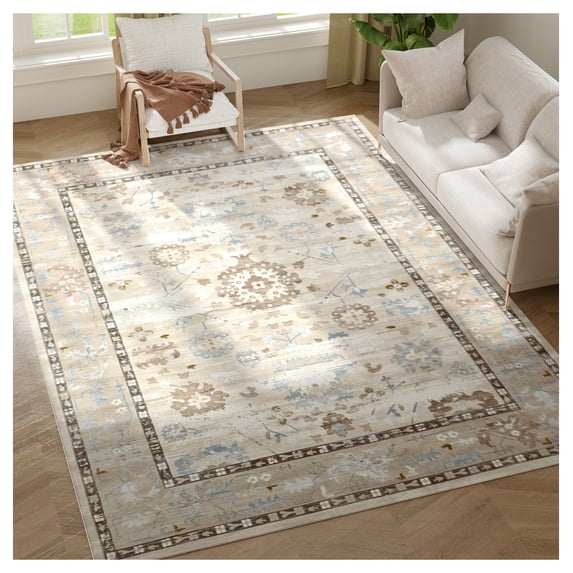 6x9 Area Rug Boho Washable Rug for Living Room Bedroom - Blue Berber ...