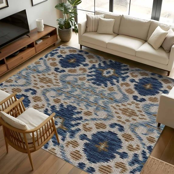 6x9 Area Rugs, Abstract, Non-Skid Rubber Backing Large Rectangle Rugs ...