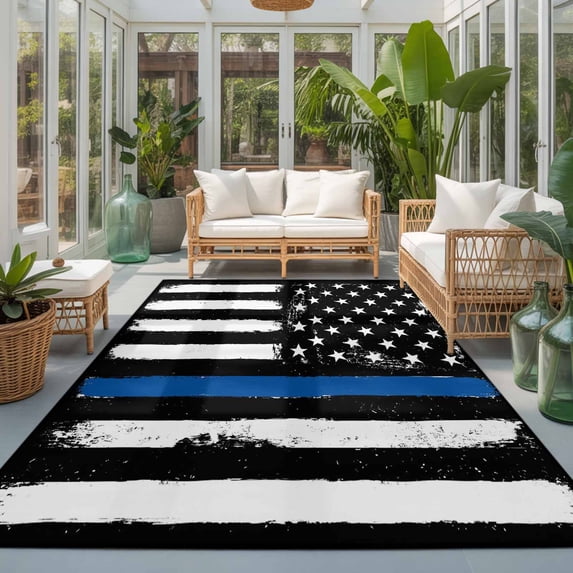 6x9 Area Rugs for Living Room, Blue American Flag Non-Slip Area Rugs ...