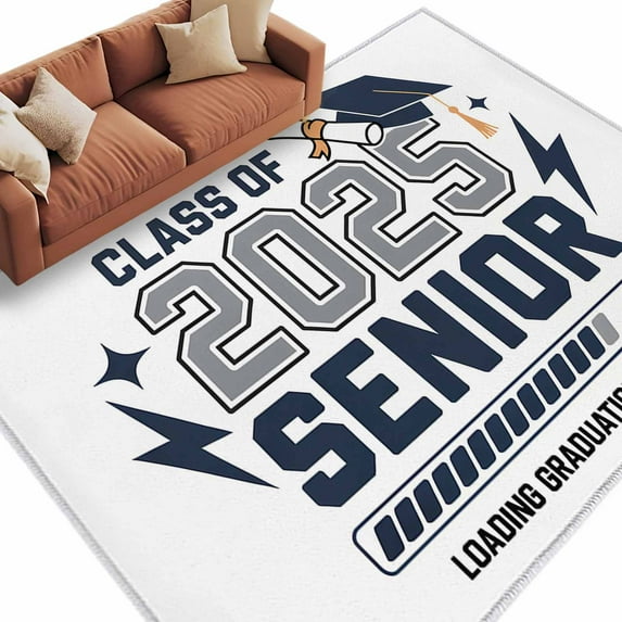 6x9 Area Rugs for Living Room, Blue Grey Graduation Season Non Slip ...