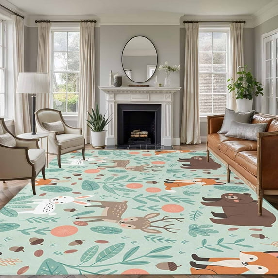 6x9 Area Rugs for Living Room, Cartoon Animals Non Slip Area Rugs for ...
