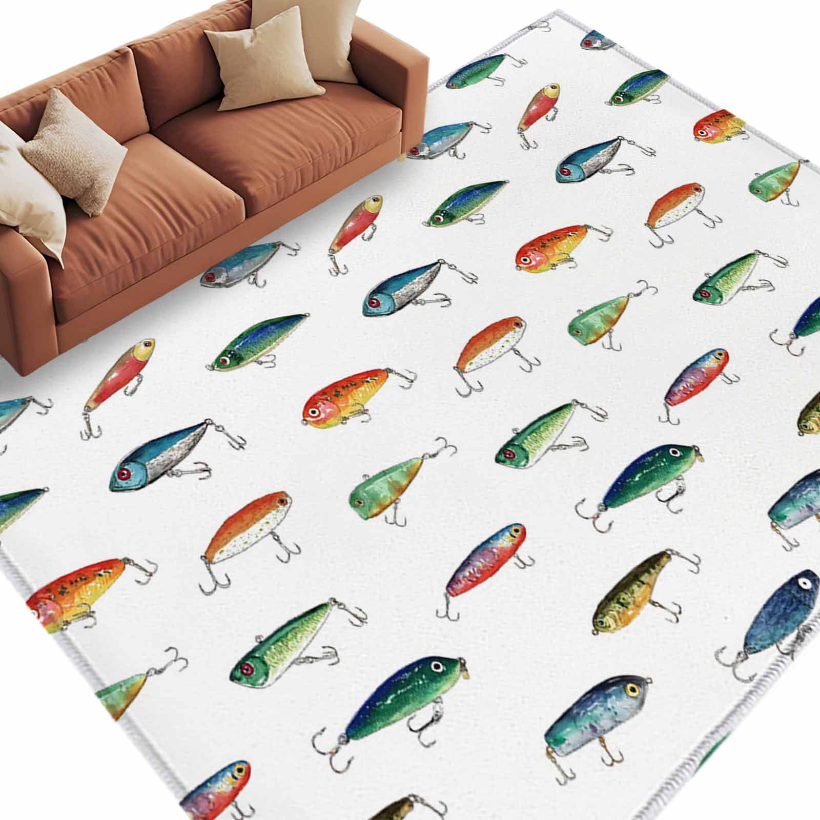 6x9 Area Rugs for Living Room, Colorful Fish Non Slip Area Rugs for ...