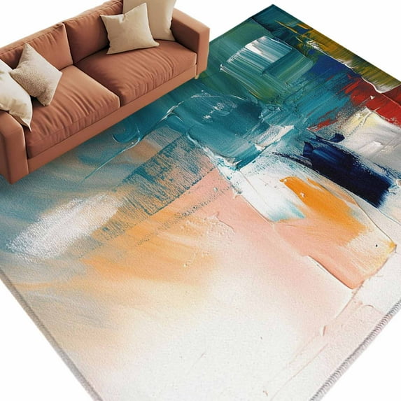 6x9 Area Rugs for Living Room, Colorful Ombre Non Slip Area Rugs for ...