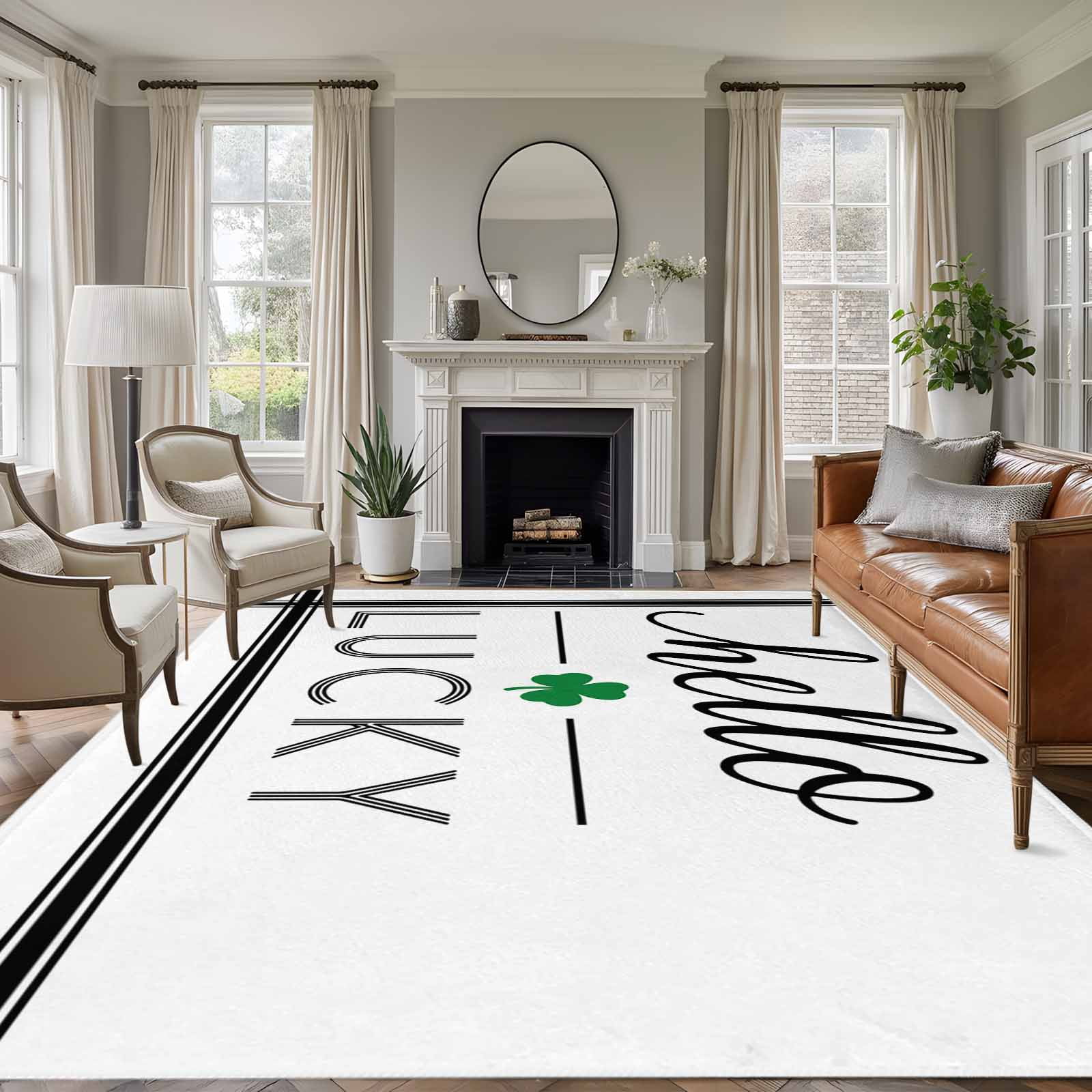 6x9 Area Rugs for Living Room, Happy St. Patrick's Day Non Slip Area ...