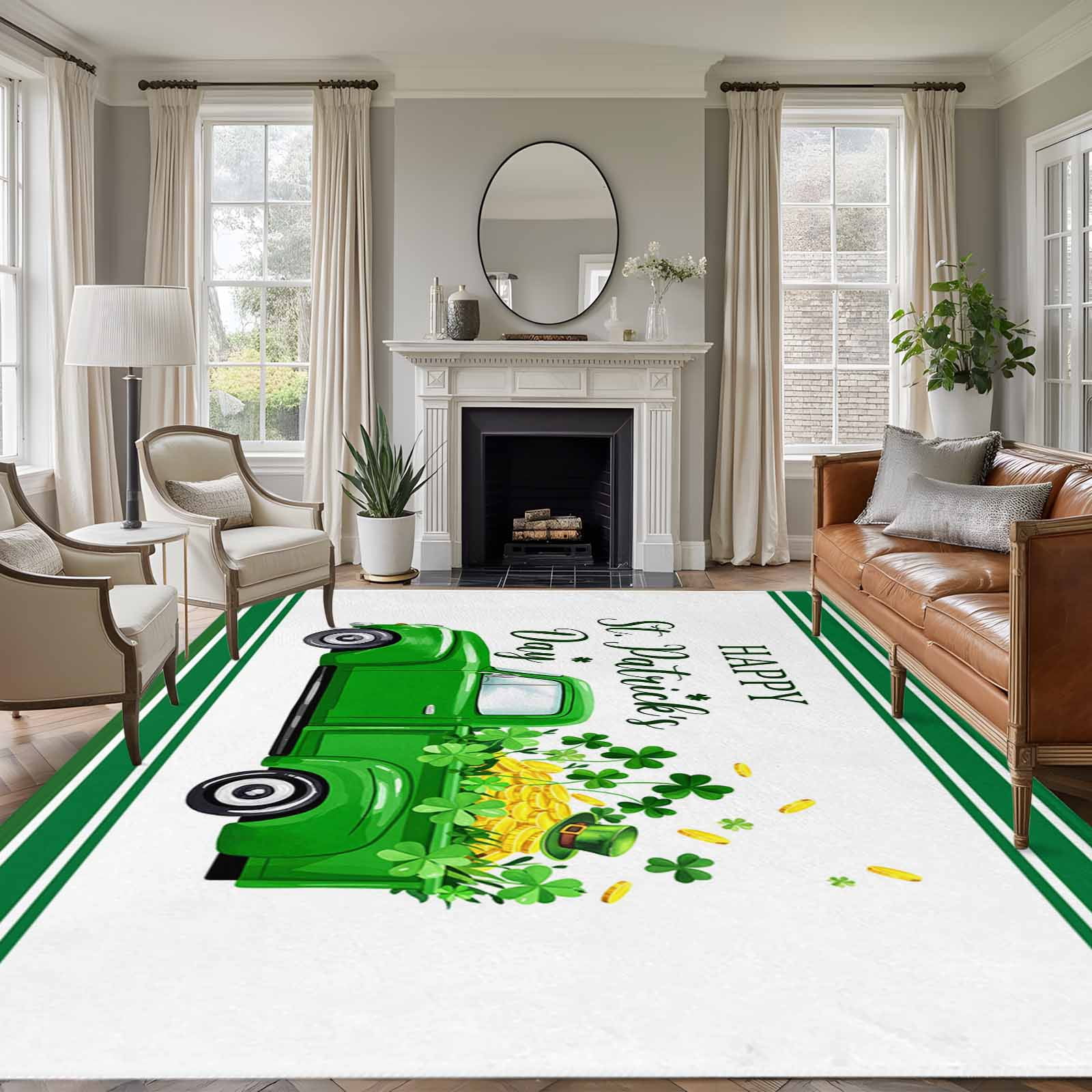 6x9 Area Rugs for Living Room, Happy St. Patrick's Day Non Slip Area ...