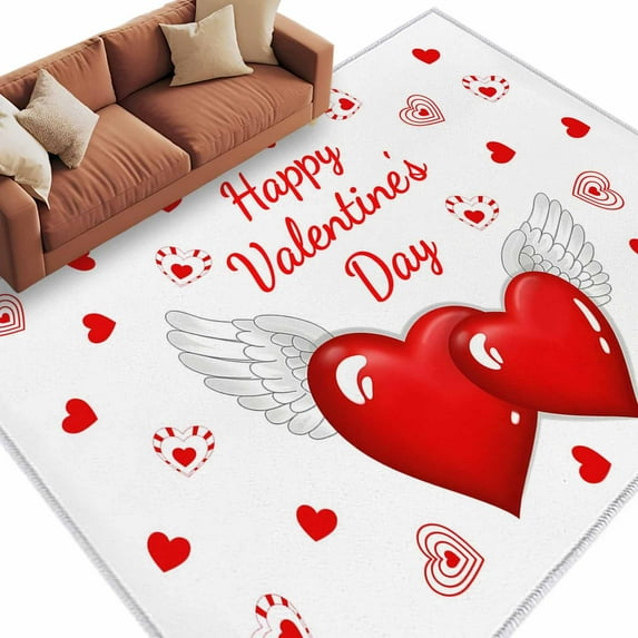 6x9 Area Rugs for Living Room, Happy Valentine's Day Non Slip Area Rugs ...