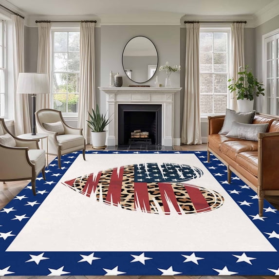 6x9 Area Rugs for Living Room, Independence Day Non Slip Area Rugs for ...