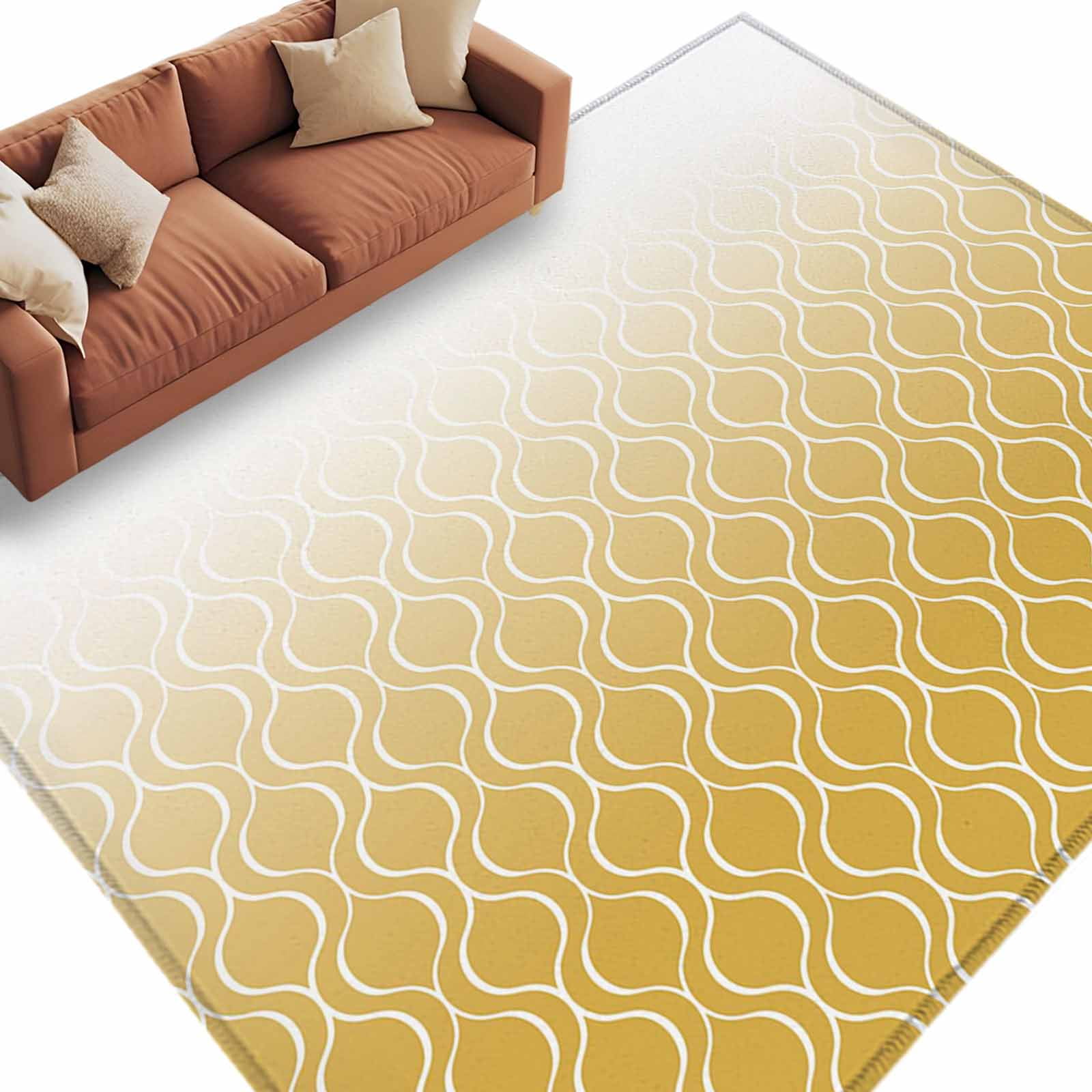 6x9 Area Rugs for Living Room, Morocco Yellow Non Slip Area Rugs for ...