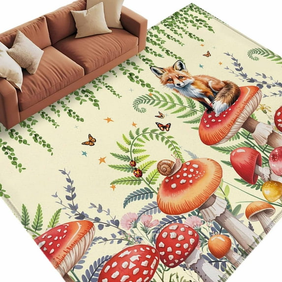 6x9 Area Rugs for Living Room, Mushroom Fox Non Slip Area Rugs for ...