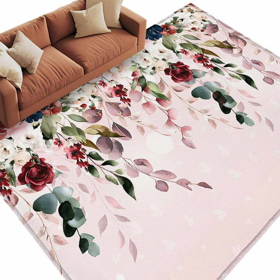6x9 Area Rugs for Living Room, Pink Valentine's Day Non Slip Area Rugs ...