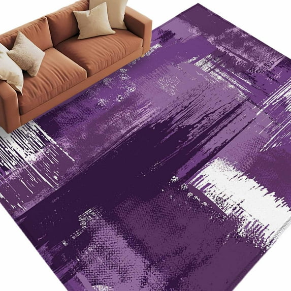 6x9 Area Rugs for Living Room, Purple Abstract Non Slip Area Rugs for ...