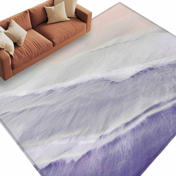 6x9 Area Rugs for Living Room, Purple Coastal Wave Non Slip Area Rugs ...
