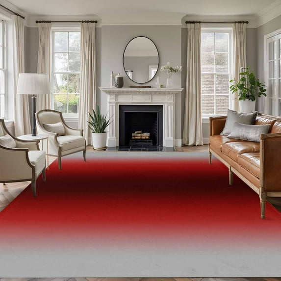 6x9 Area Rugs for Living Room, Red Ombre Non Slip Area Rugs for Kitchen ...