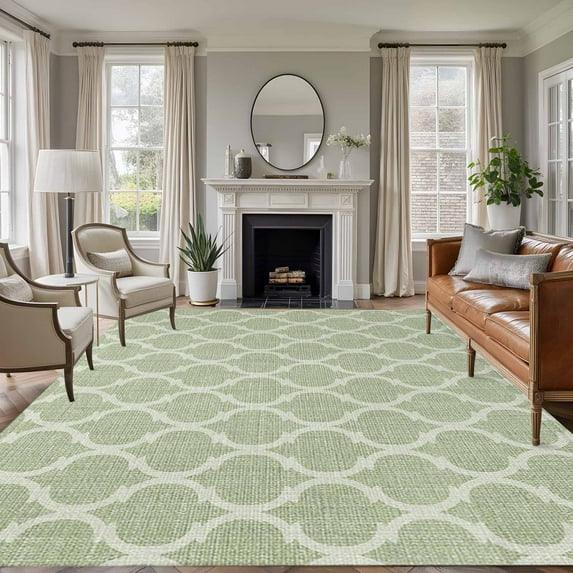 6x9 Area Rugs for Living Room, Sage Green Vintage Non Slip Area Rugs ...
