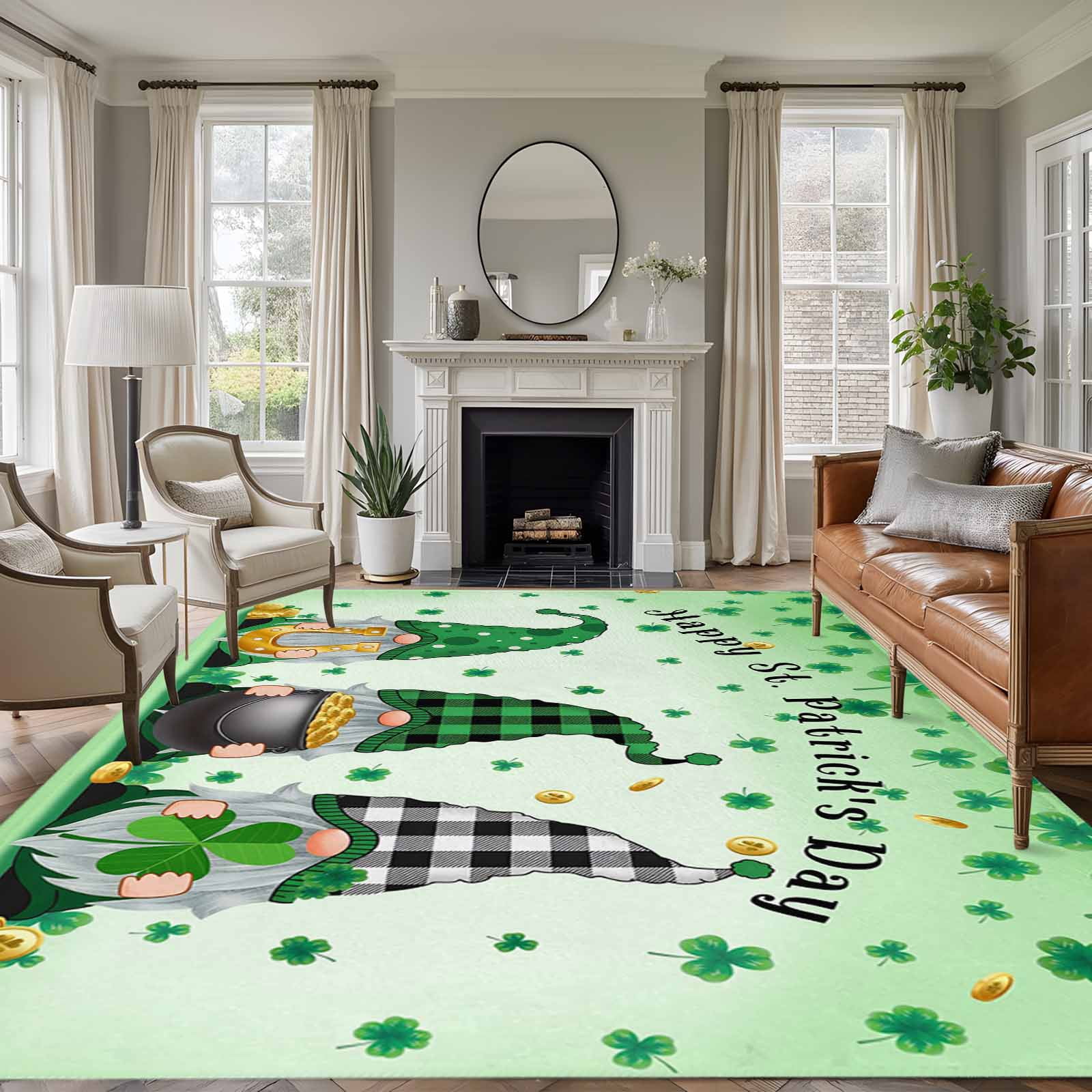 6x9 Area Rugs for Living Room, St. Patrick's Day Non Slip Area Rugs for ...