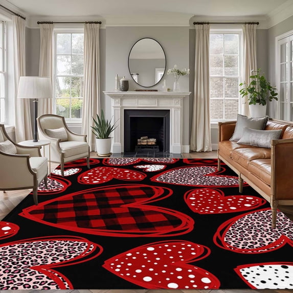 6x9 Area Rugs for Living Room, Valentine's Day Non Slip Area Rugs for ...