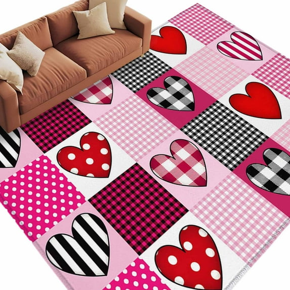 6x9 Area Rugs for Living Room, Valentine's Day Non Slip Area Rugs for ...