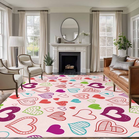 6x9 Area Rugs for Living Room, Valentine's Day Non Slip Area Rugs for ...