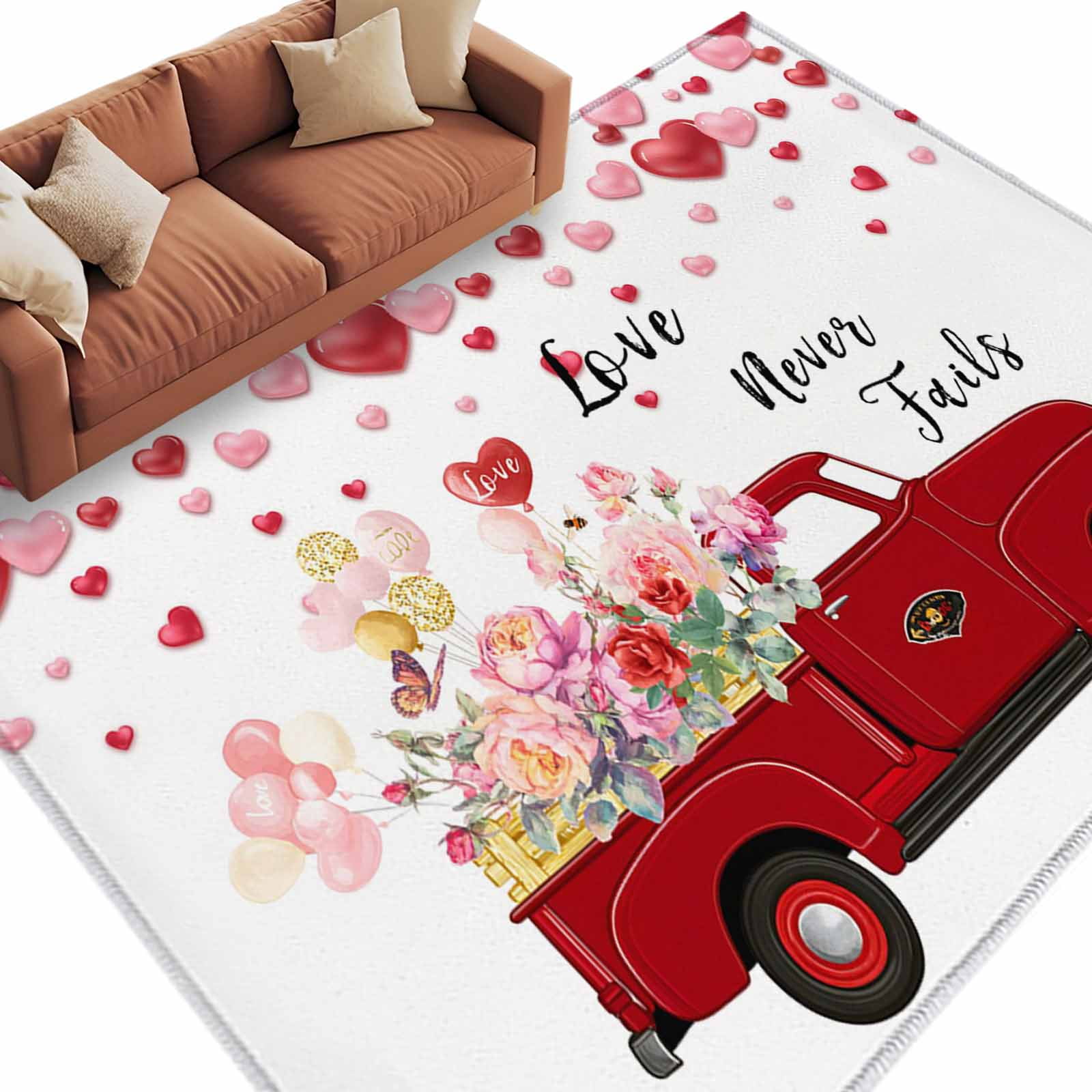 6x9 Area Rugs for Living Room, Valentine's Day Non Slip Area Rugs for ...