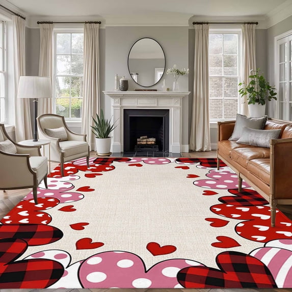 6x9 Area Rugs for Living Room, Valentine's Day Non Slip Area Rugs for ...