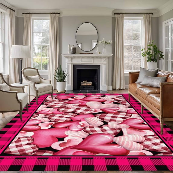 6x9 Area Rugs for Living Room, Valentine's Day Non Slip Area Rugs for ...
