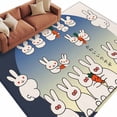6x9 Area Rugs for Living Room, White Cute Rabbit Non Slip Area Rugs for ...