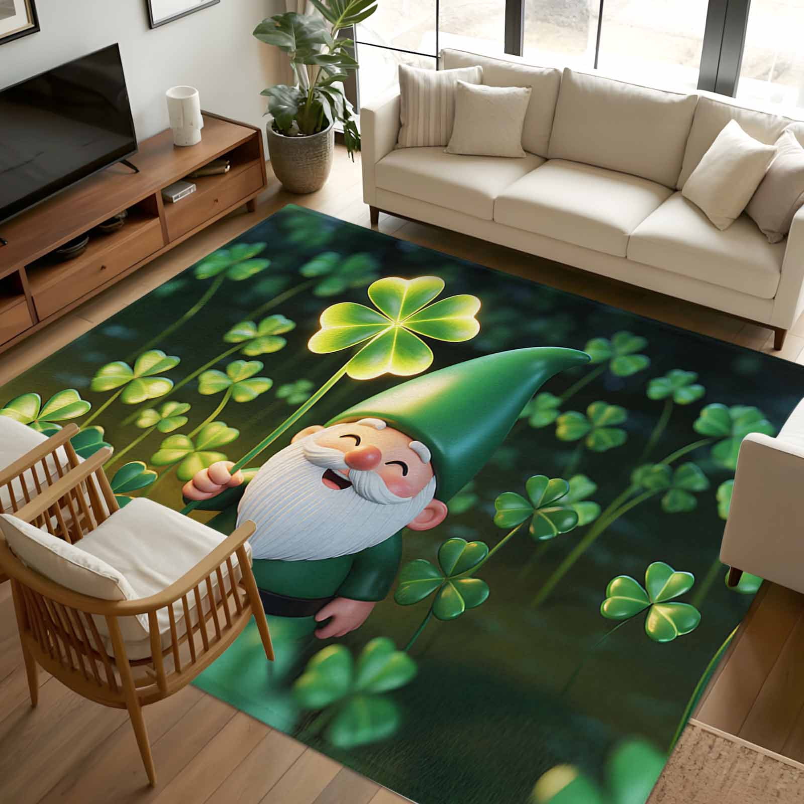 6x9 Area Rugs, St. Patrick's Day Non-Skid Rubber Backing Large ...