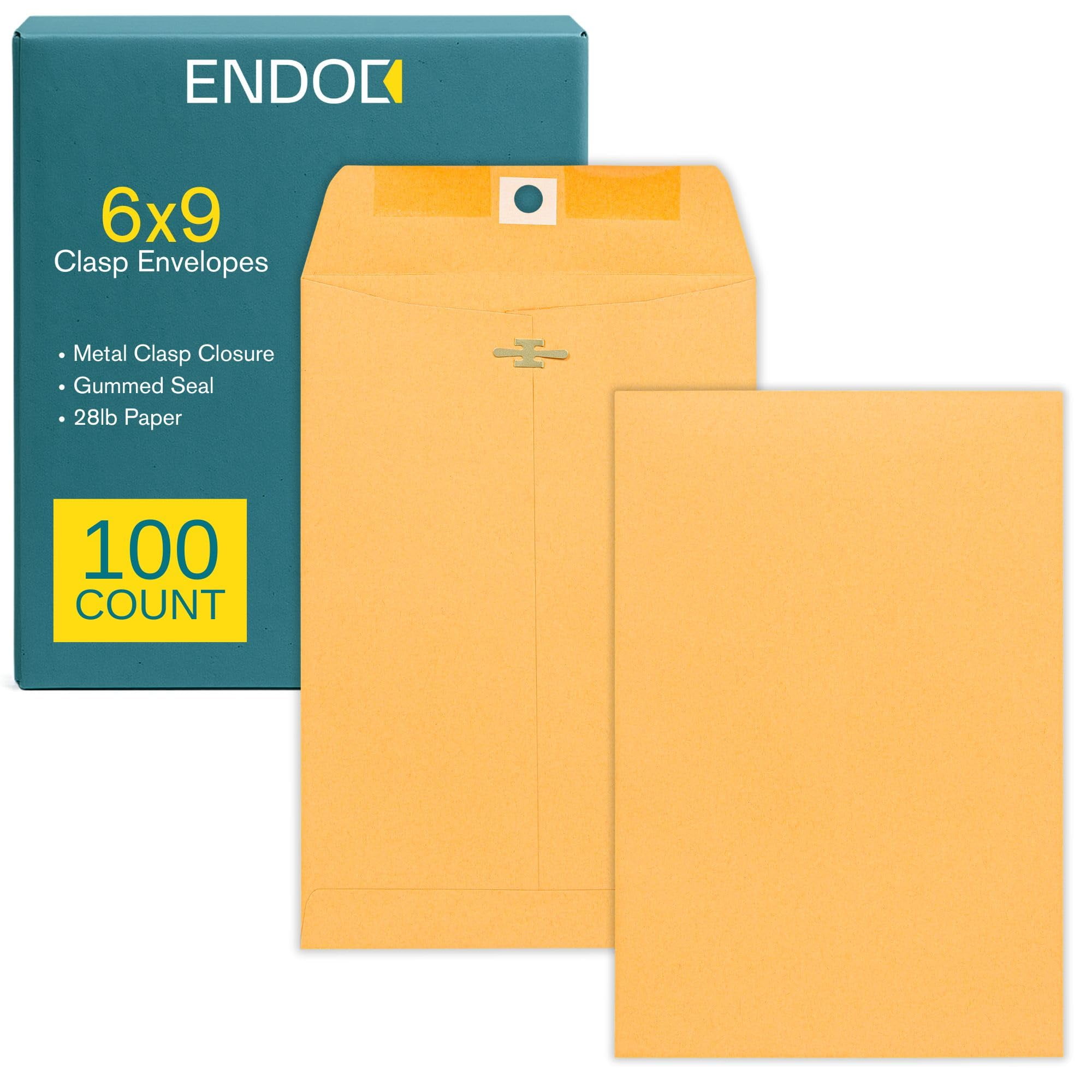 6x9 Clasp Envelopes – 100 Pack Brown Kraft Catalog Envelopes with Clasp ...